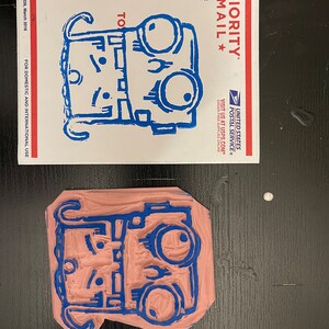 Graffiti Slap Stickers on Priority Mail Label. Block Print. - Etsy