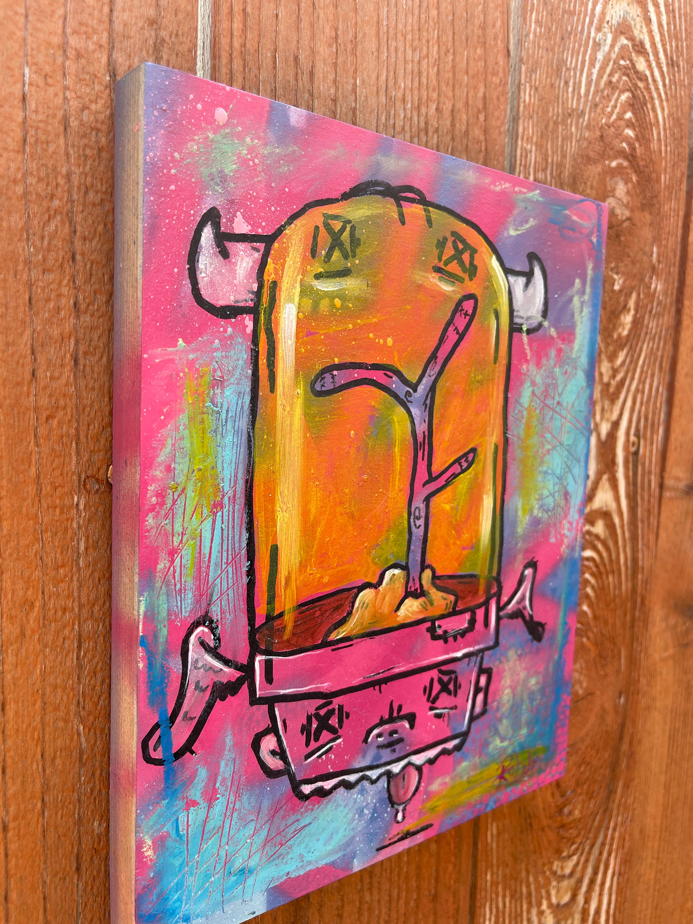 Mixed Media Street Art and Graffiti Influenced on Wood Panel. Titled ...