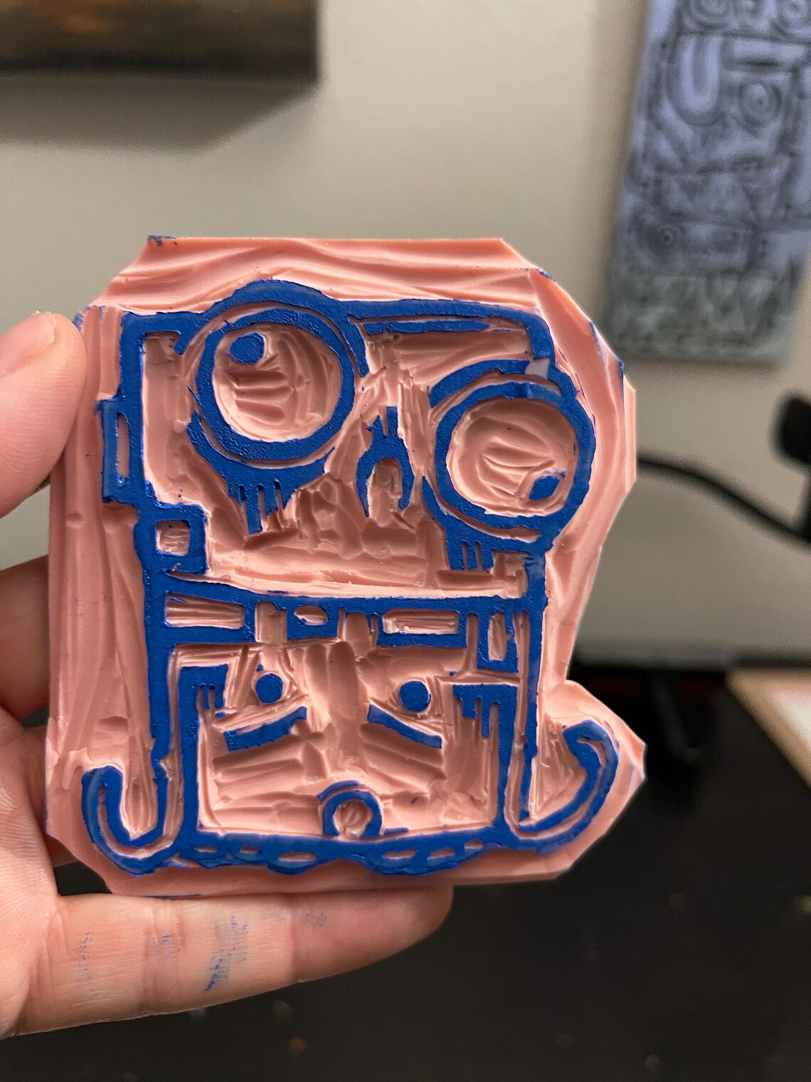 Graffiti Slap Stickers on Priority Mail Label. Block Print. - Etsy