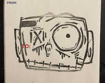 Graffiti Slap Stickers on Priority Mail Label. Block Print. - Etsy