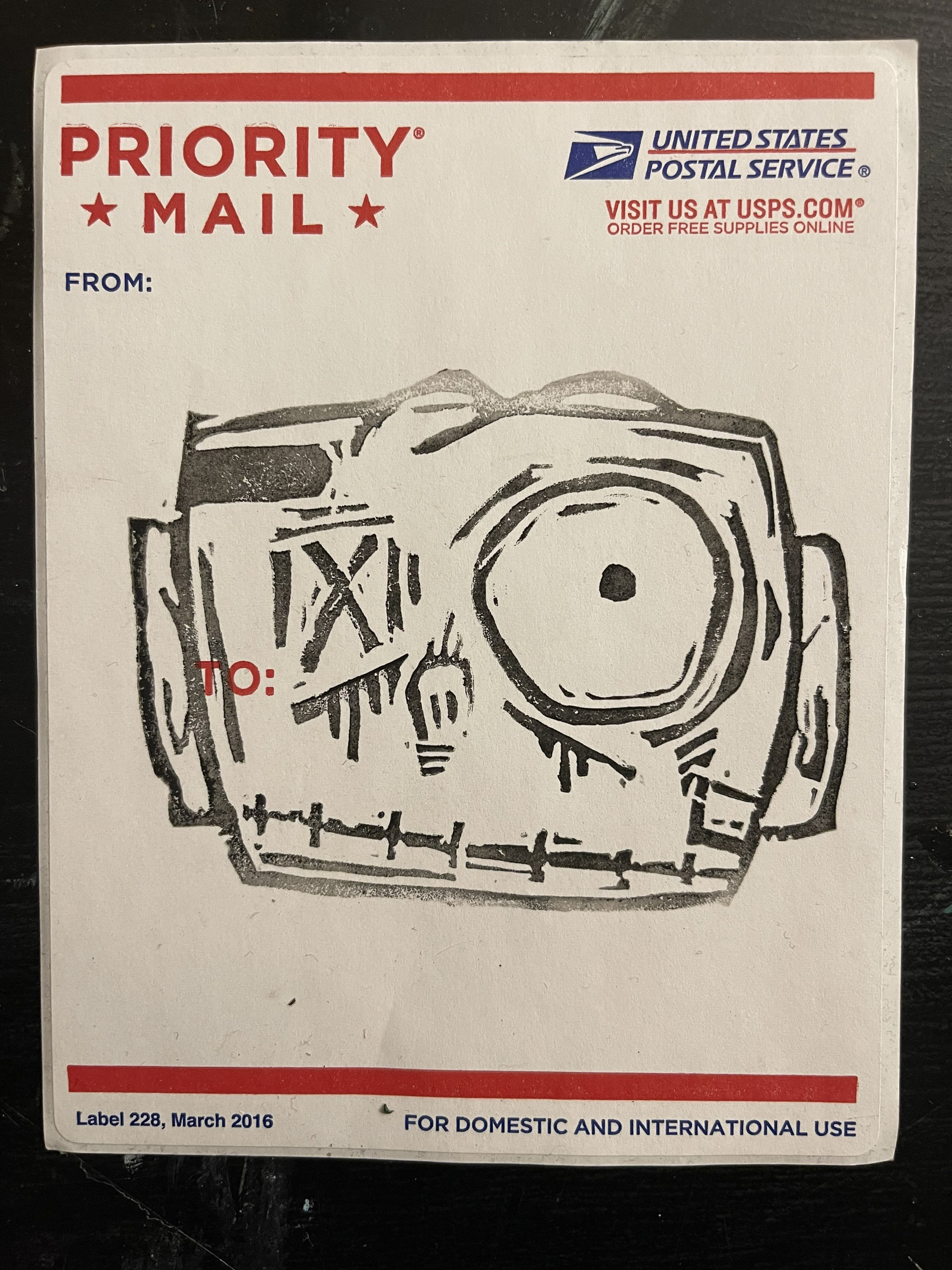 Priority Mail Sticker Graffiti