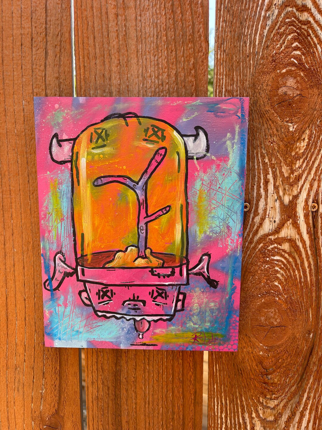 Mixed Media Street Art and Graffiti Influenced on Wood Panel. Titled ...