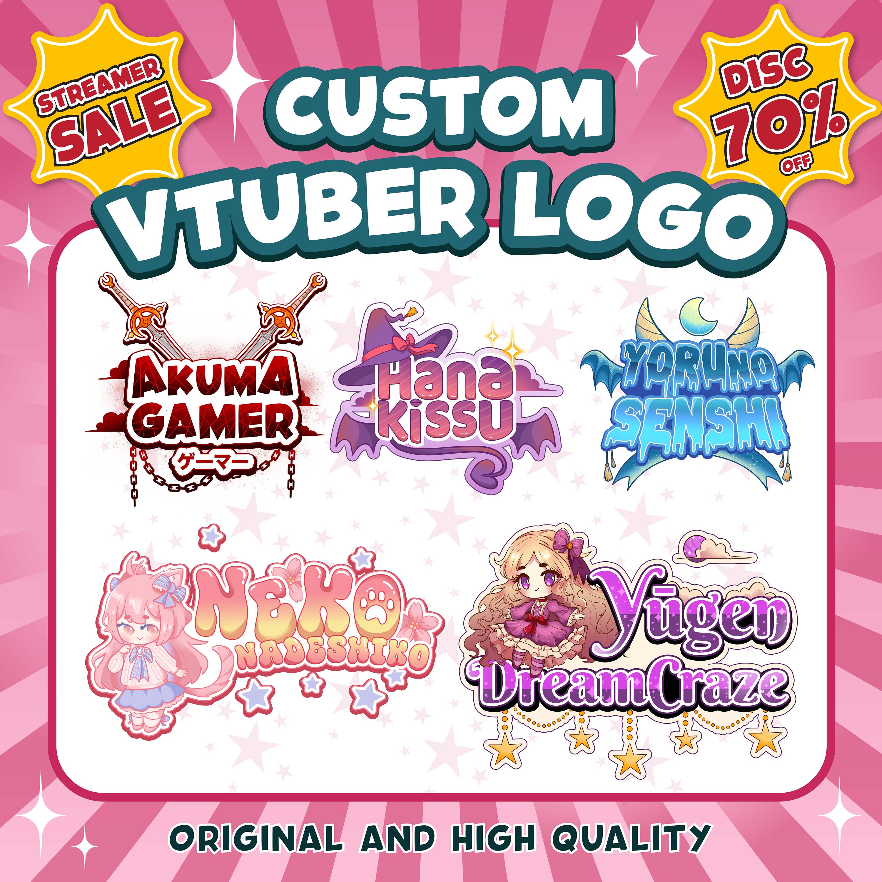 Custom Vtuber Logo Custom Pngtuber Logo Text Logo, Kawaii Cute Logo ...