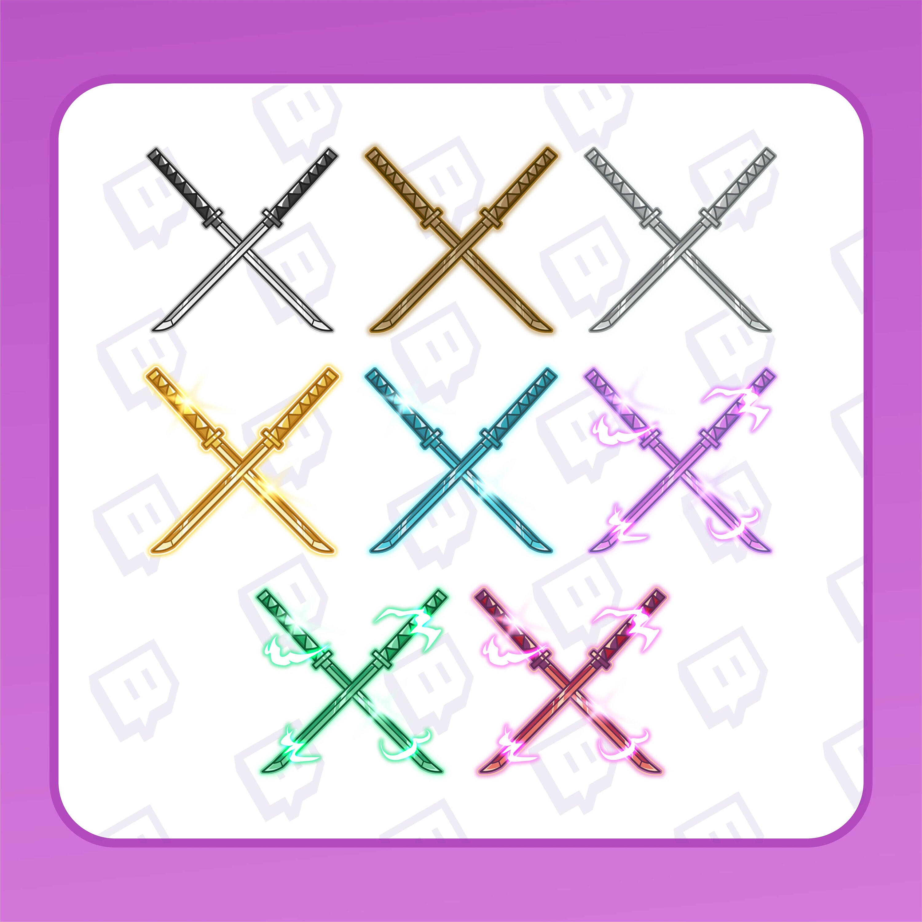 Twitch Sub Badges Swords Badges, Samurai, Katana 8 Sub Badges Ready to ...