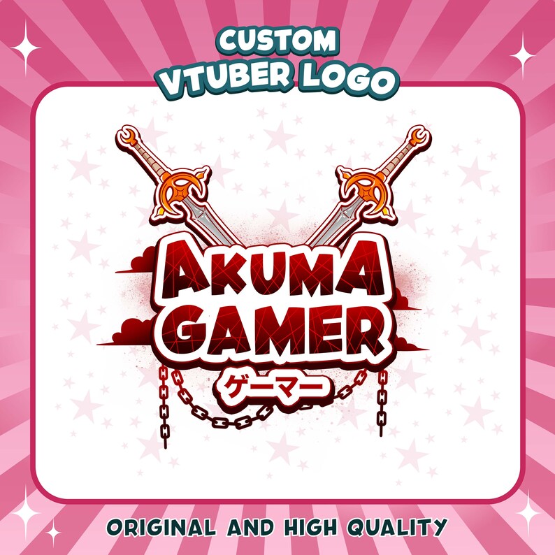 Custom Vtuber Logo | Pngtuber | Panel Twitch | Kawaii Anime Mascot ...