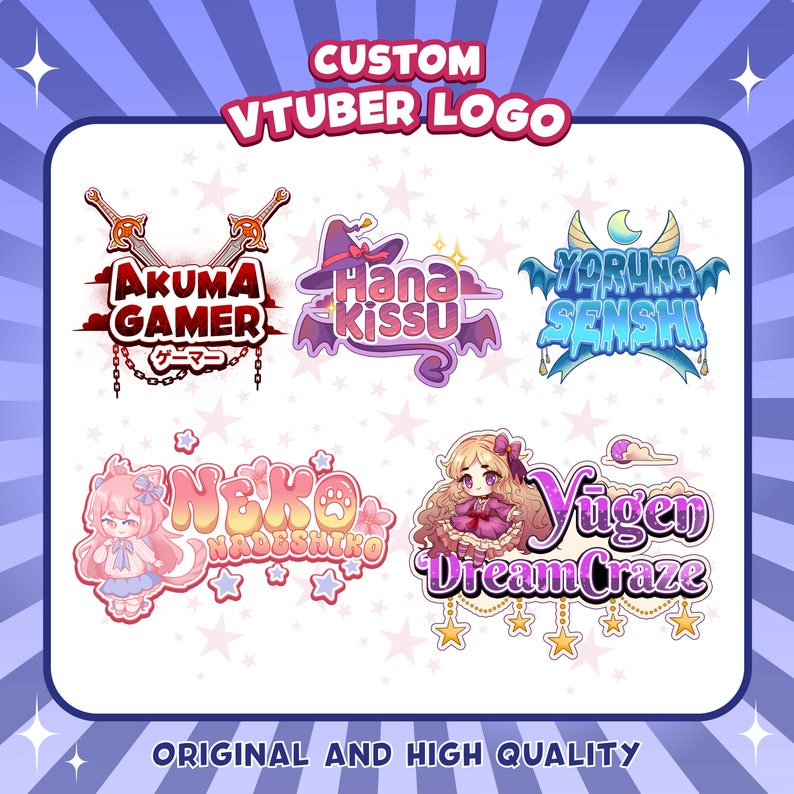 Custom Vtuber Logo | Custom Pngtuber Logo | Text Logo, Kawaii Cute Logo ...