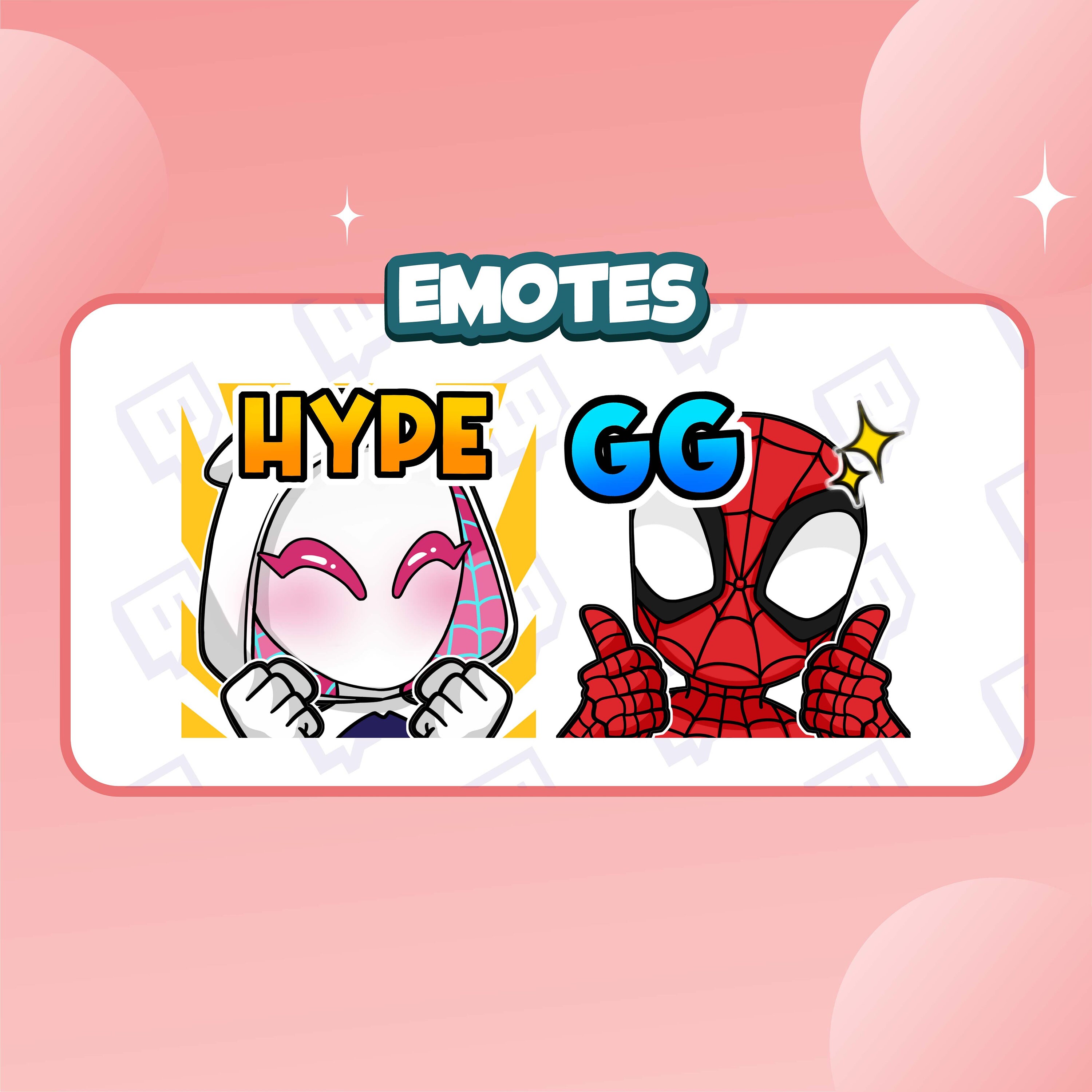 Bundling Emotes & Sub Badges Spiderman, Gwen Stacy, the Spider Verse 4 ...