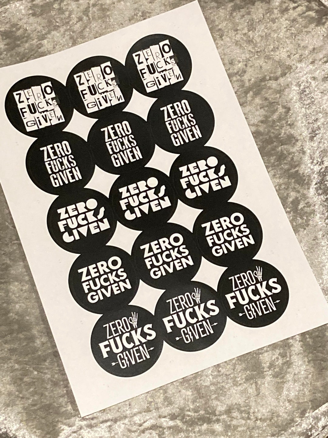Zero Fucks Given Stickers 51mm Laptop Stickers Guitar Amp Case - Etsy UK