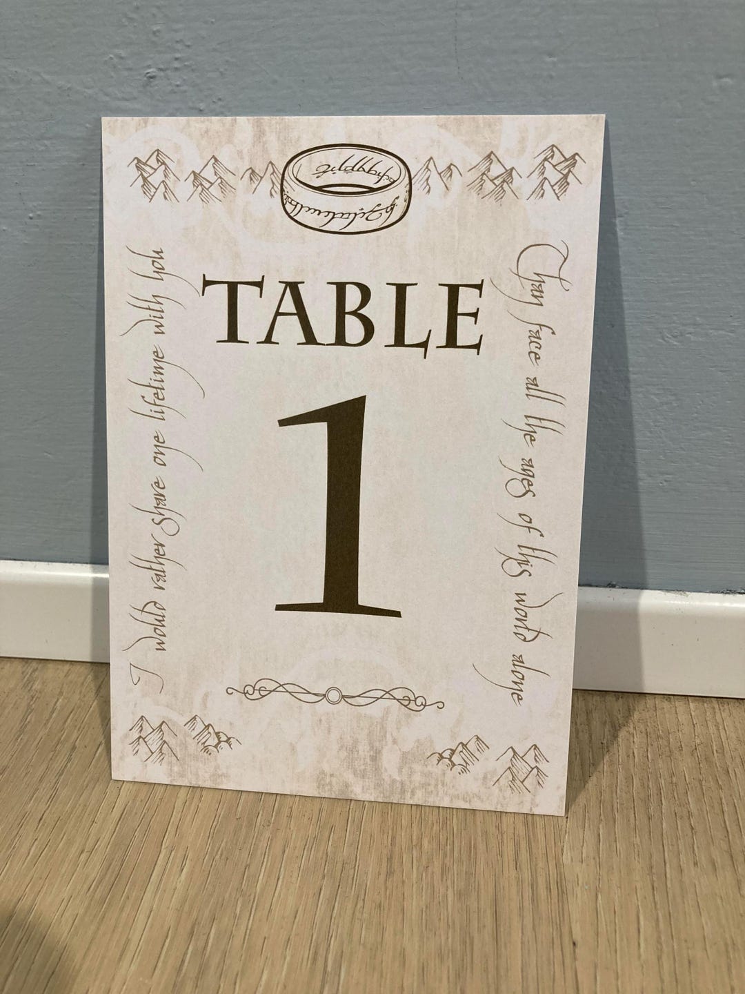 1-10 Table Numbers Lord Rings of the Lotr Wedding Digital Download ...