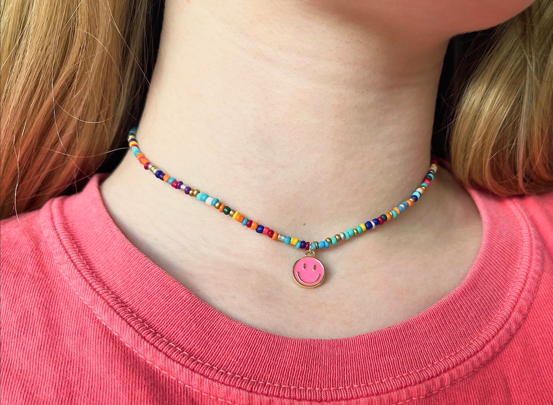 Beaded Smiley Face Choker: - Etsy
