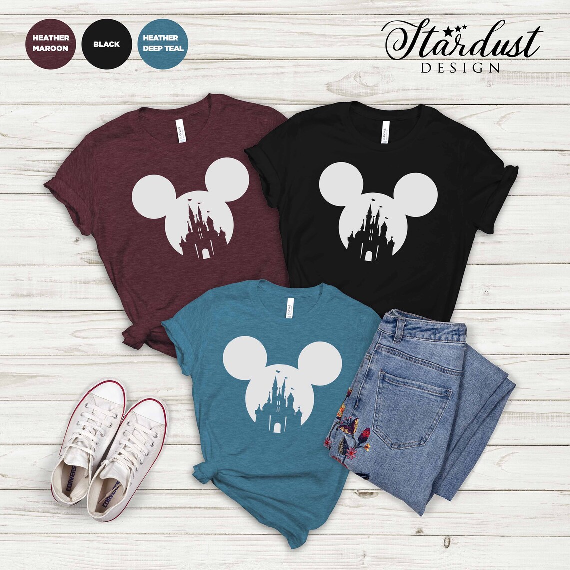 Disney Castle T Shirt Disney Shirts Mickey Shirts Minnie Etsy