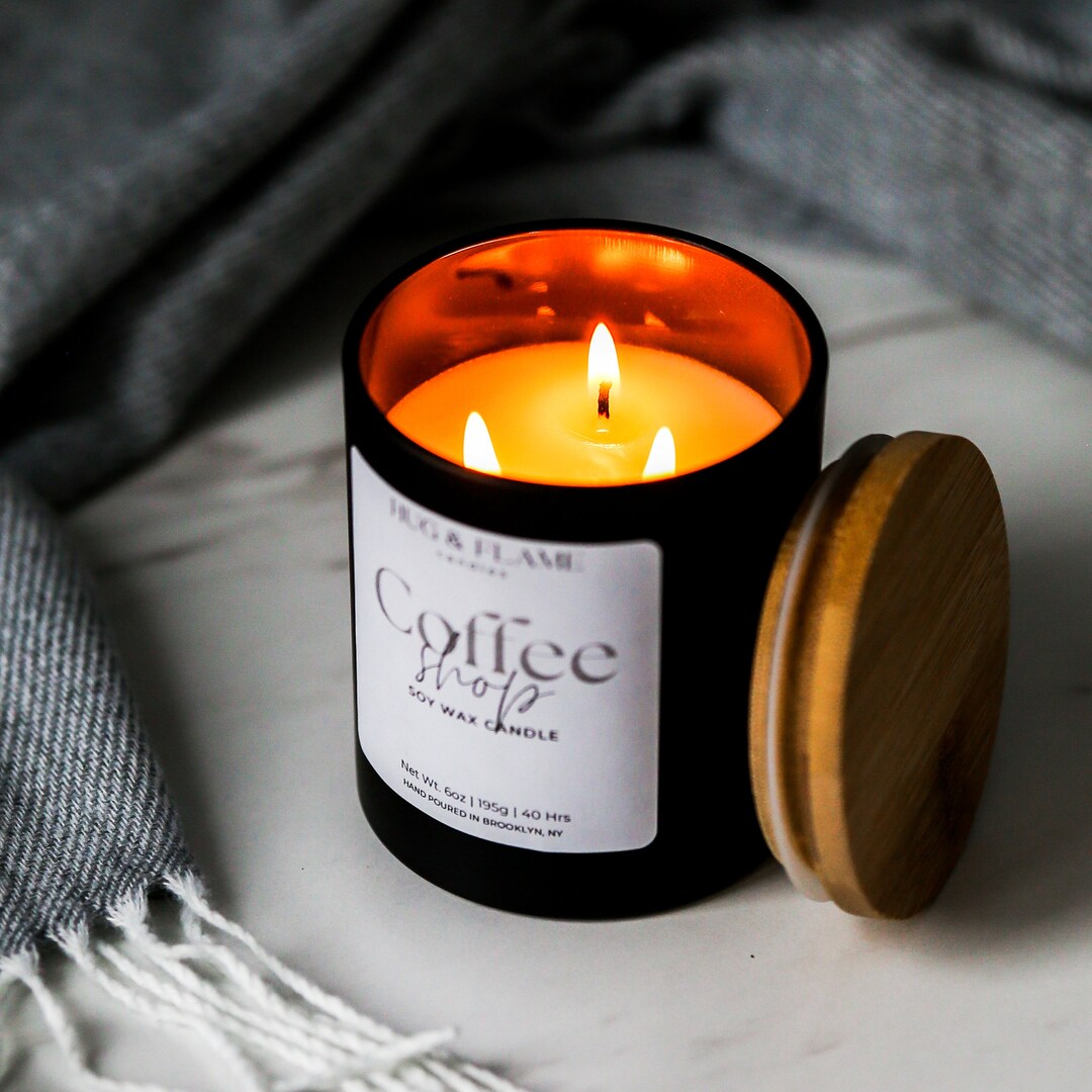 Coffee Shop Candle: Three Wick Scented Candle, 6oz - Etsy