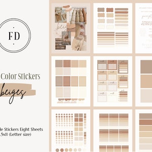 Sticker Pack Aesthetic, Beige, Printable Planner Stickers, Sticker Pack ...