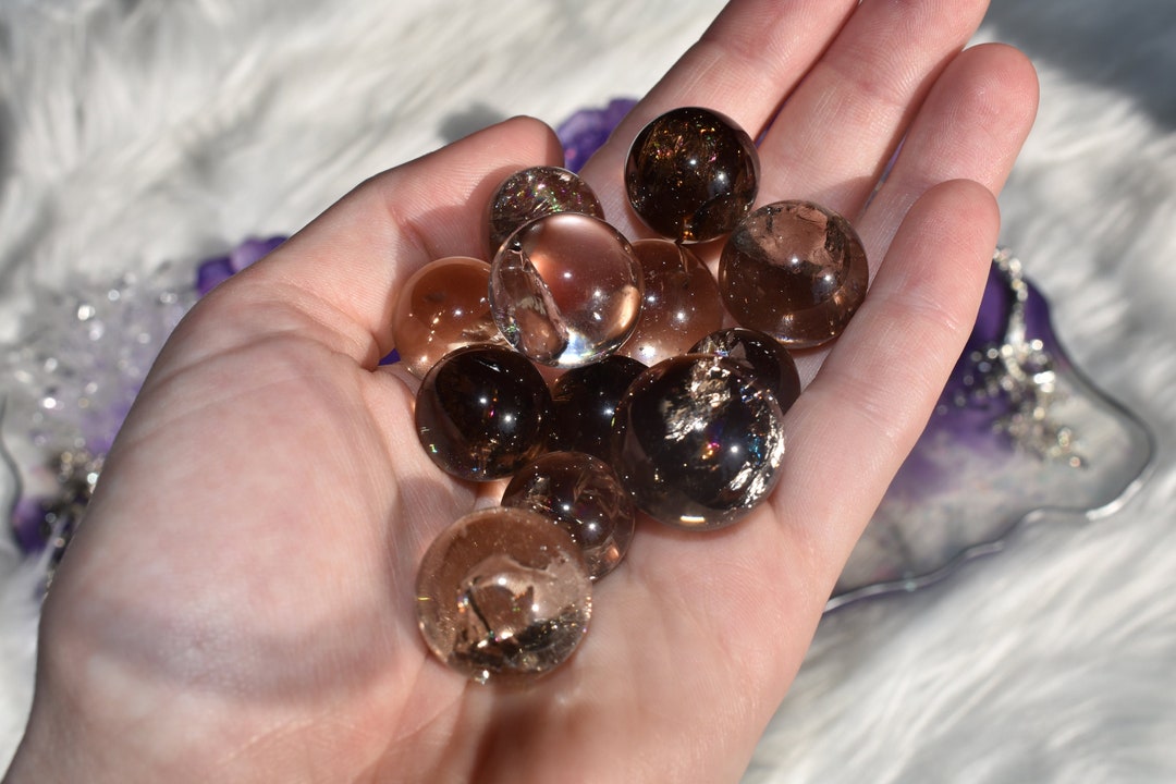 Rainbow Smokey Quartz Mini Crystal Spheres High Quality - Etsy