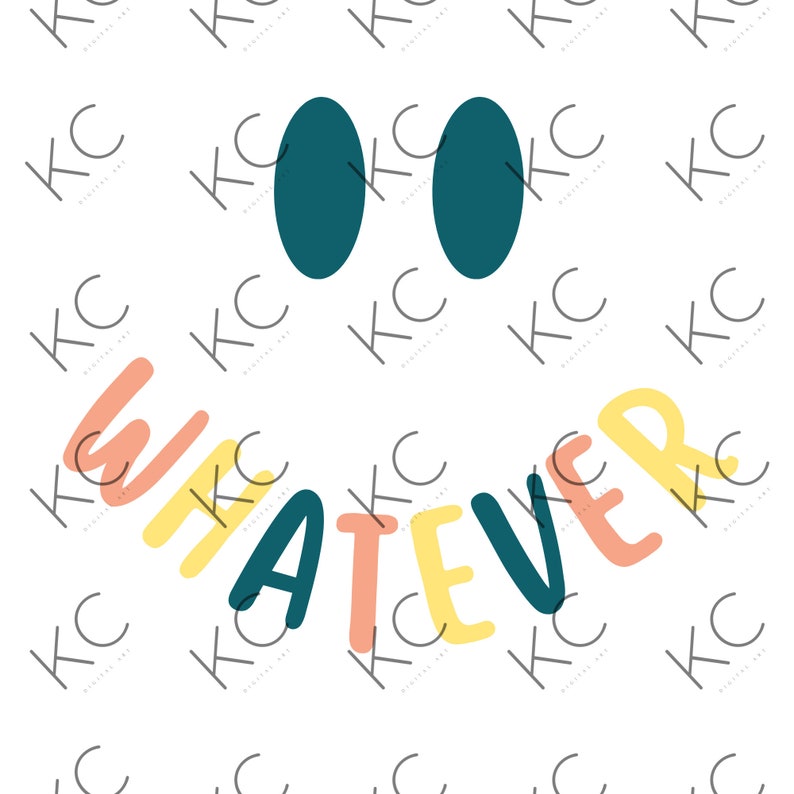 Whatever Smiley Face SVG Digital Download - Etsy