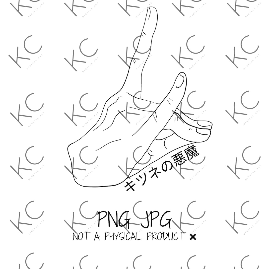 Aki Fox Demon Hand Sign SVG Digital Download - Etsy