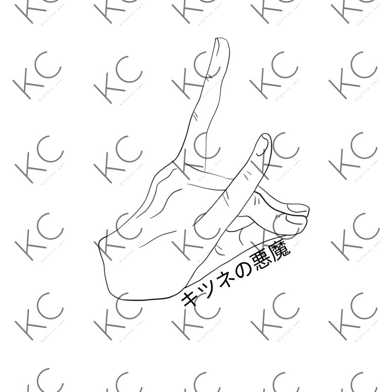 Aki Fox Demon Hand Sign SVG Digital Download - Etsy