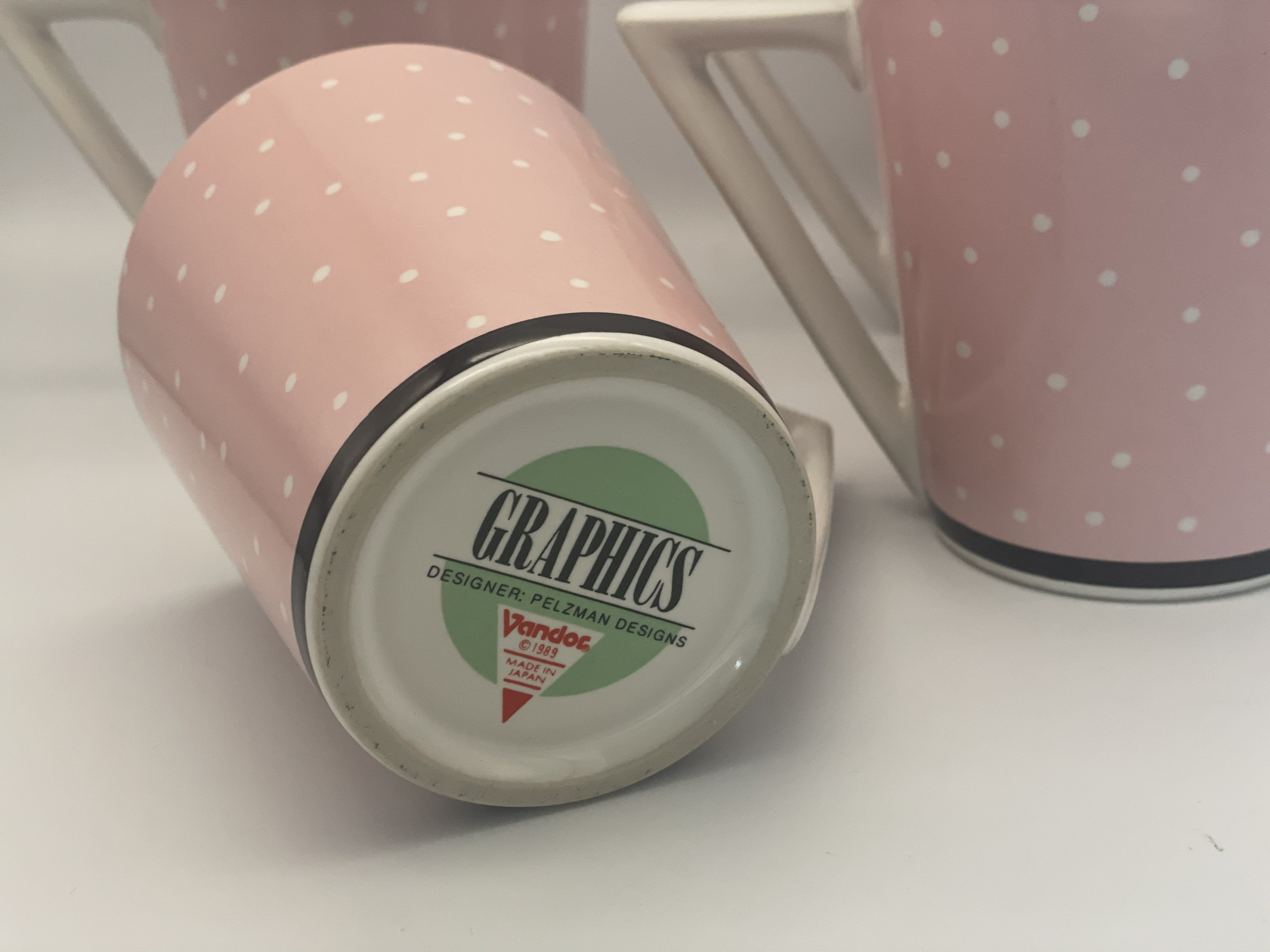 RARE* 1989 Vandor “Graphics” Post Modern style mugs Design by Pelzman ...