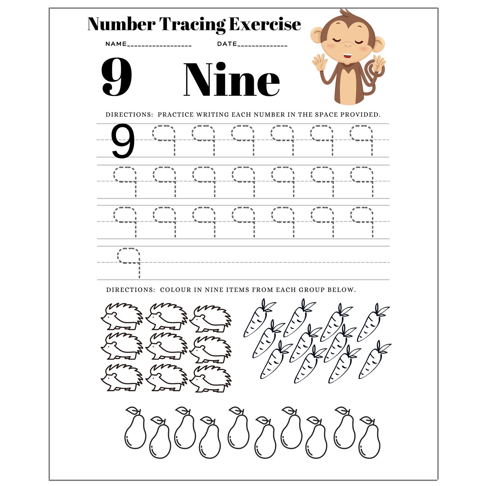 Number Tracing Worksheet Pack Math Numbers 0-10 11 Sheets Kids Learning ...