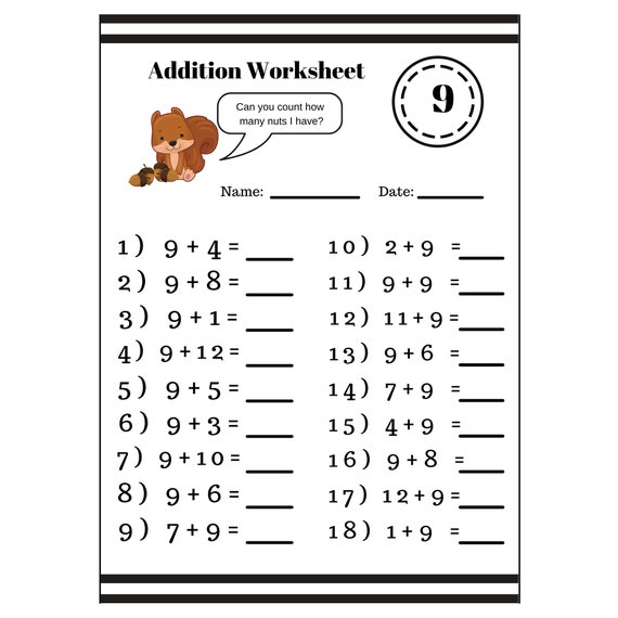 Basic Addition Sheets Simple Addition Worksheet | TPT