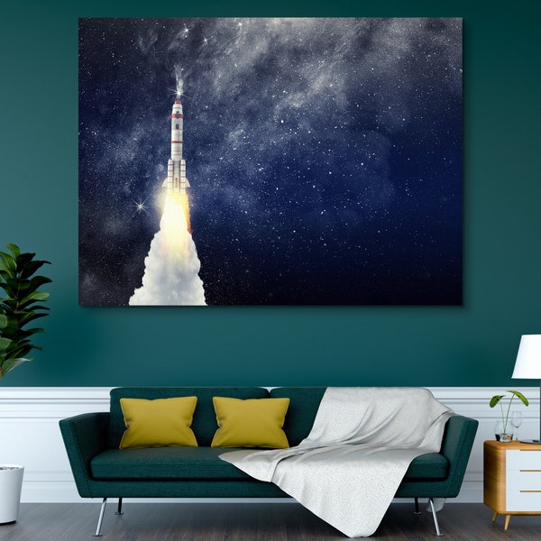 Rocket Ship Art - Etsy