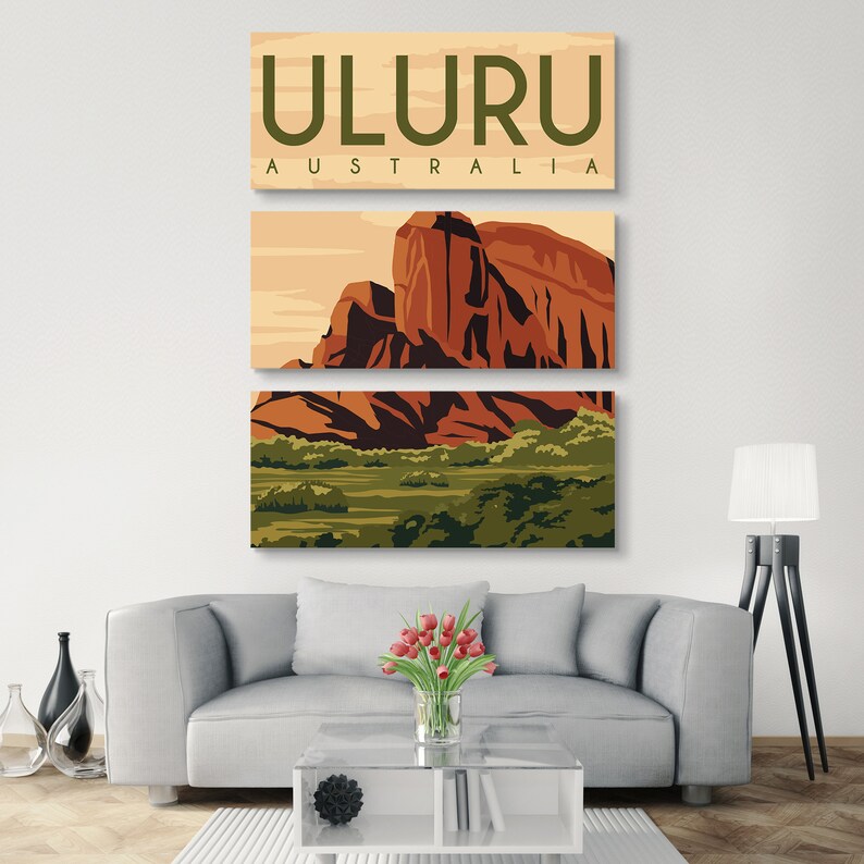 Uluru Australia Canvas Prints Large Wall Art Black - Etsy