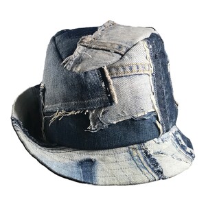 Recycled Levi Denim Patchwork Trilby Type Hat - Etsy
