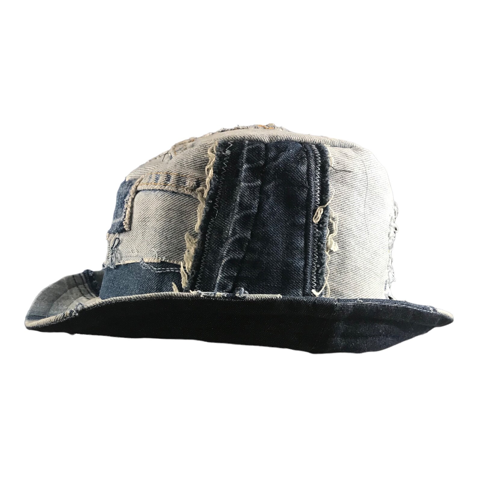 Recycled Levi Denim Patchwork Trilby Type Hat - Etsy