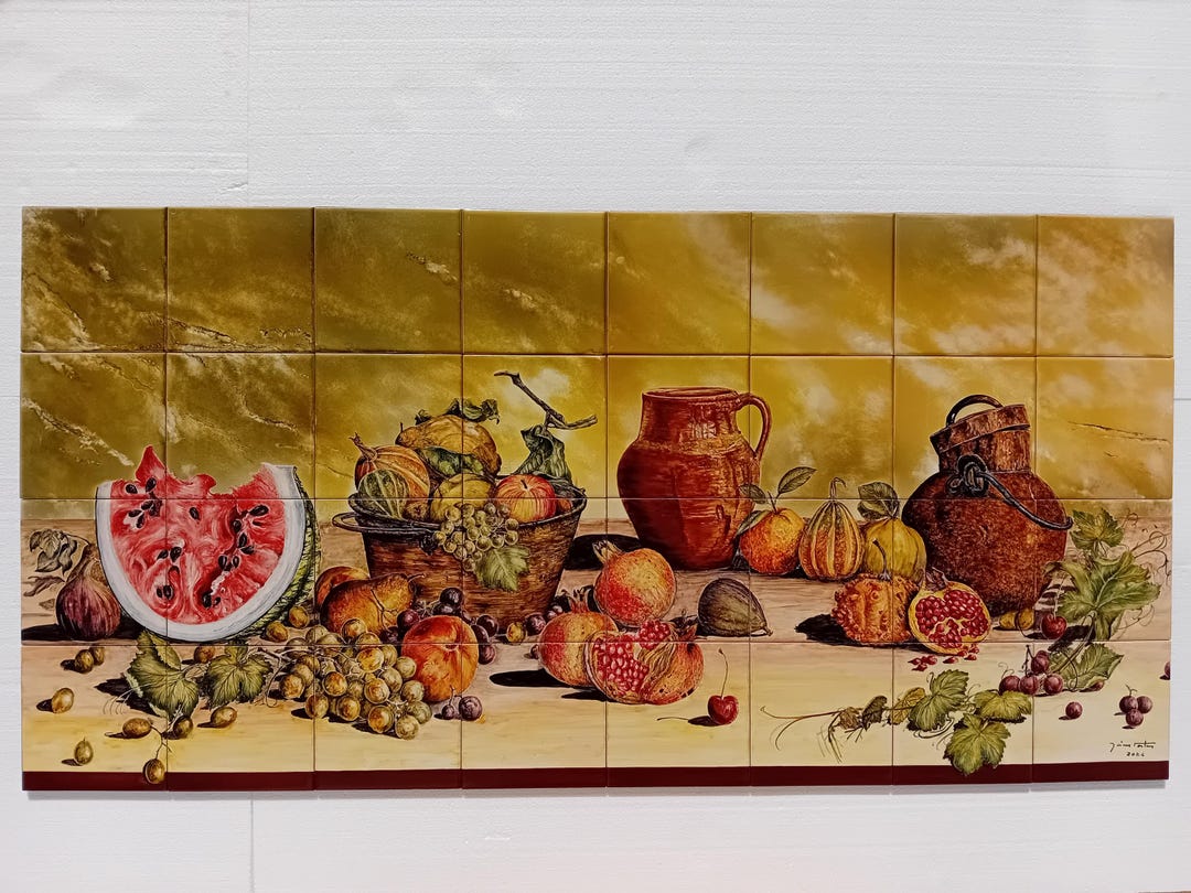 Hand-painted Ceramic Tiles, Tile Mural, 56x112 Cm/22x44 Inches ...