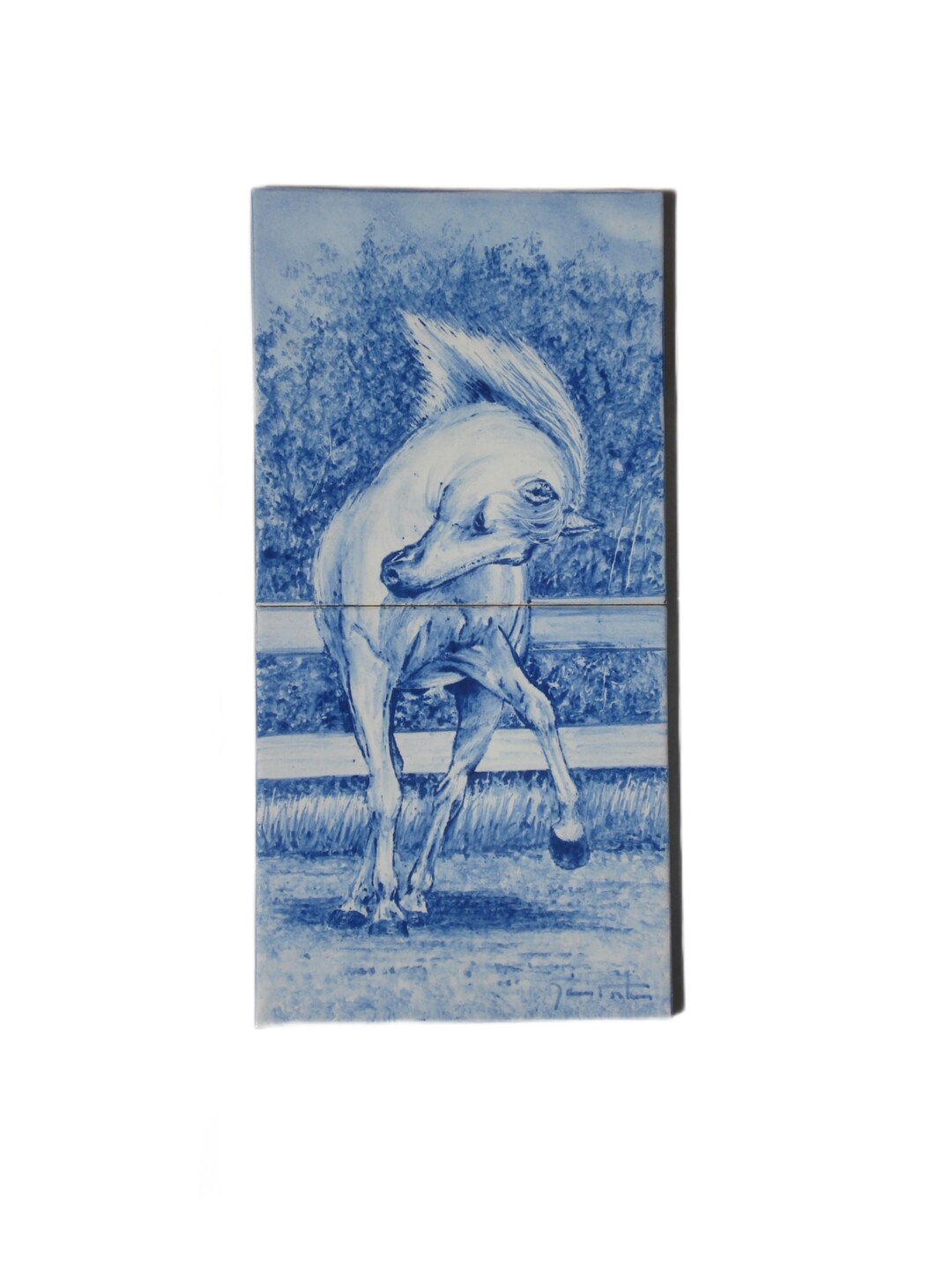 Hand-painted Ceramic Tiles, 14x28 Cm tiles Only/unframed Equestrian ...