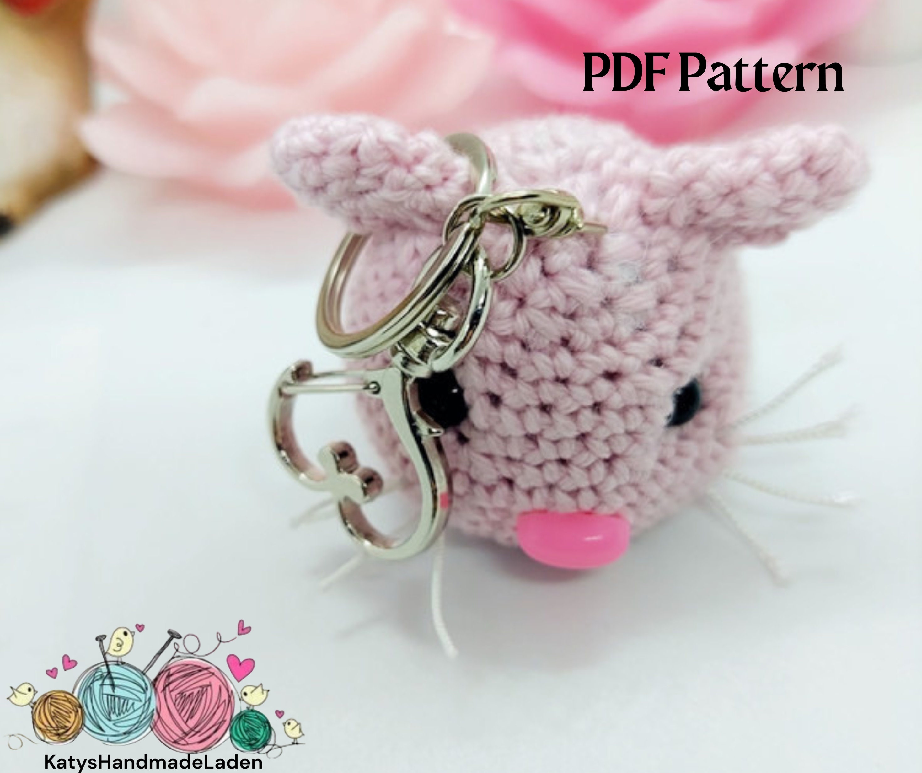 Adorable Crochet Mouse Head Keychain PDF Pattern Perfect - Etsy