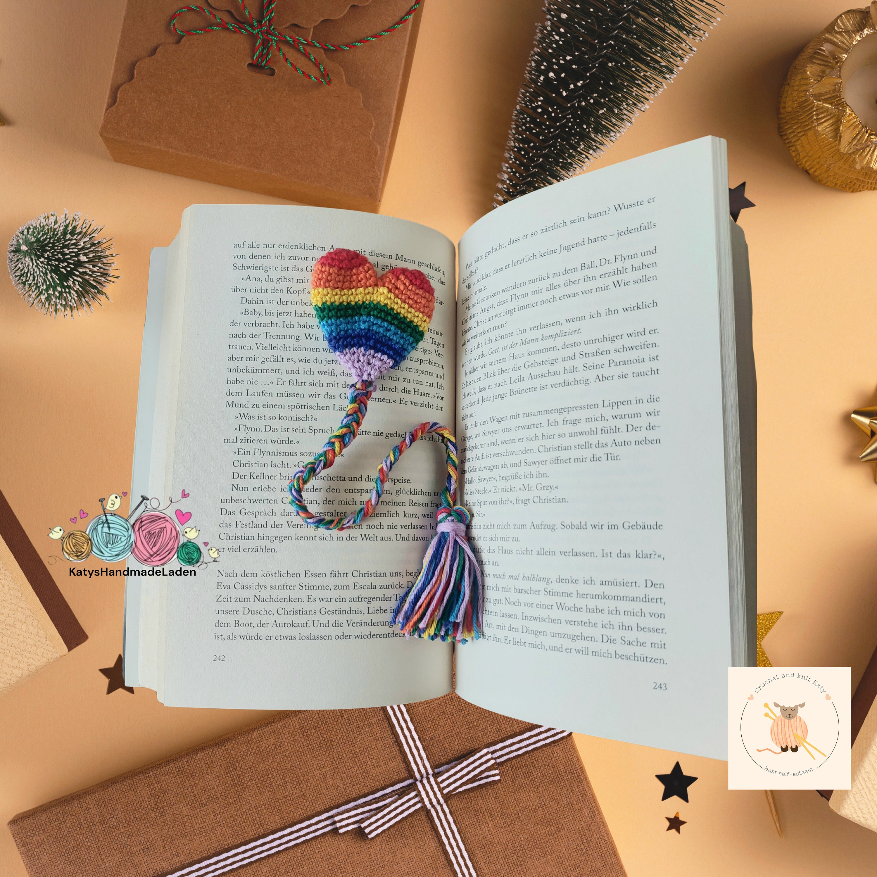 Boho Rainbow Heart Crochet Pattern DIY LGBT Pride Decoration Tutorial ...