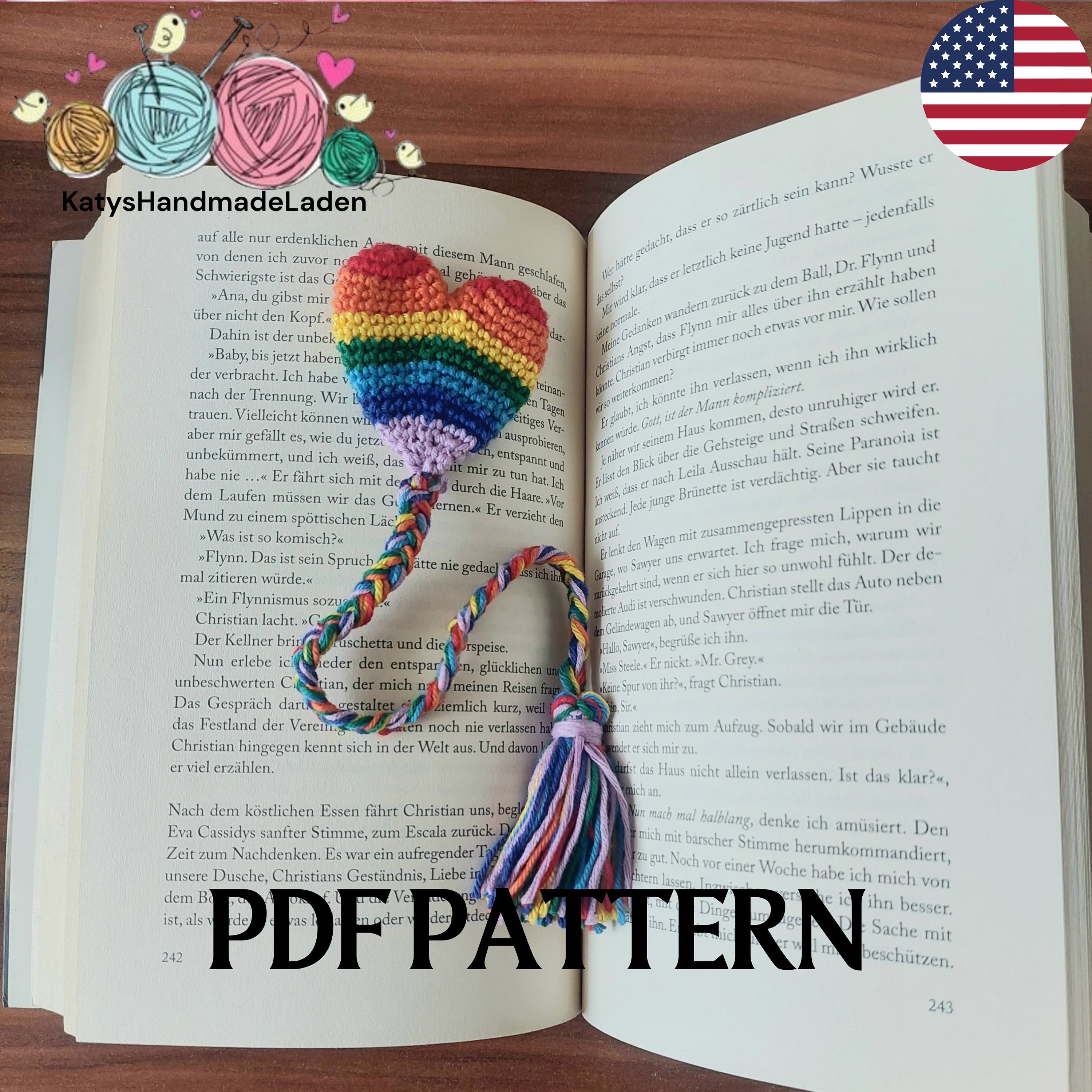 Boho Rainbow Heart Crochet Pattern DIY LGBT Pride Decoration Tutorial ...