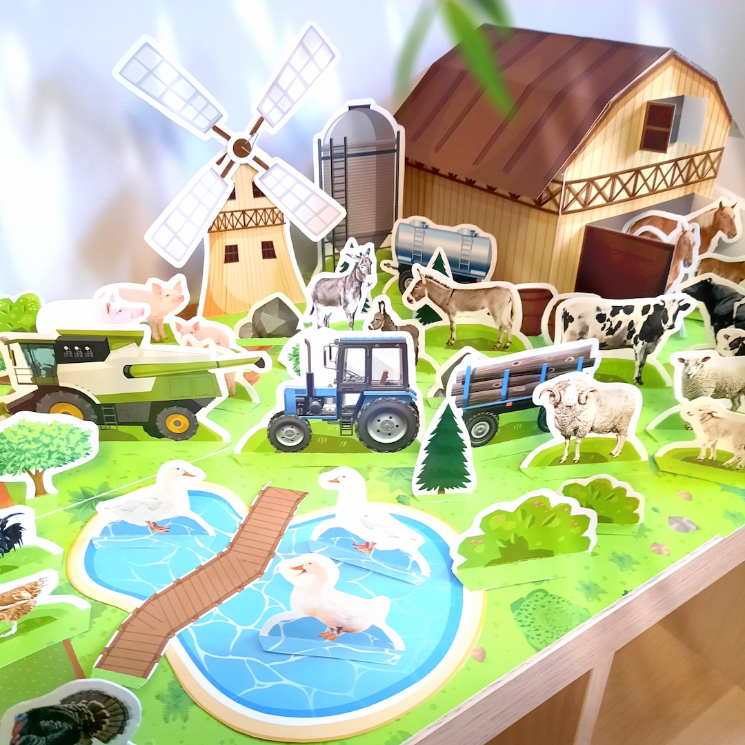 Paper FARM 3D - Printable PDF A4 - Etsy