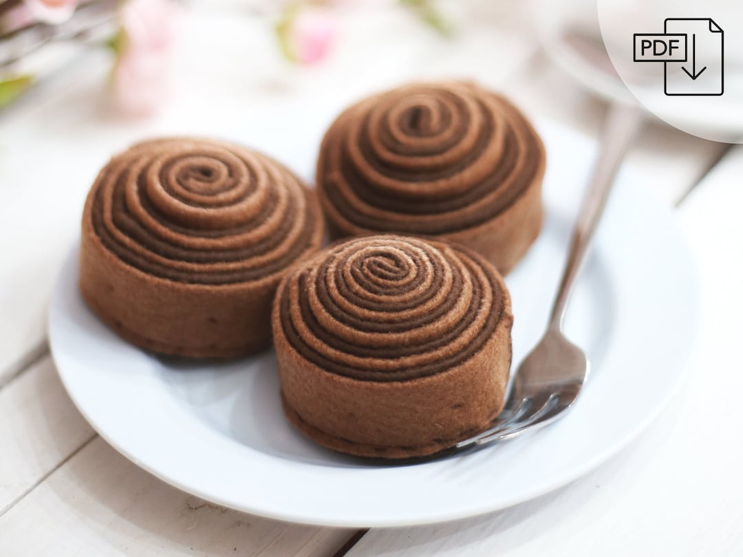 Felt Cinnamon Roll DIY - PDF Template - Sewing Patterns With Tutorial ...