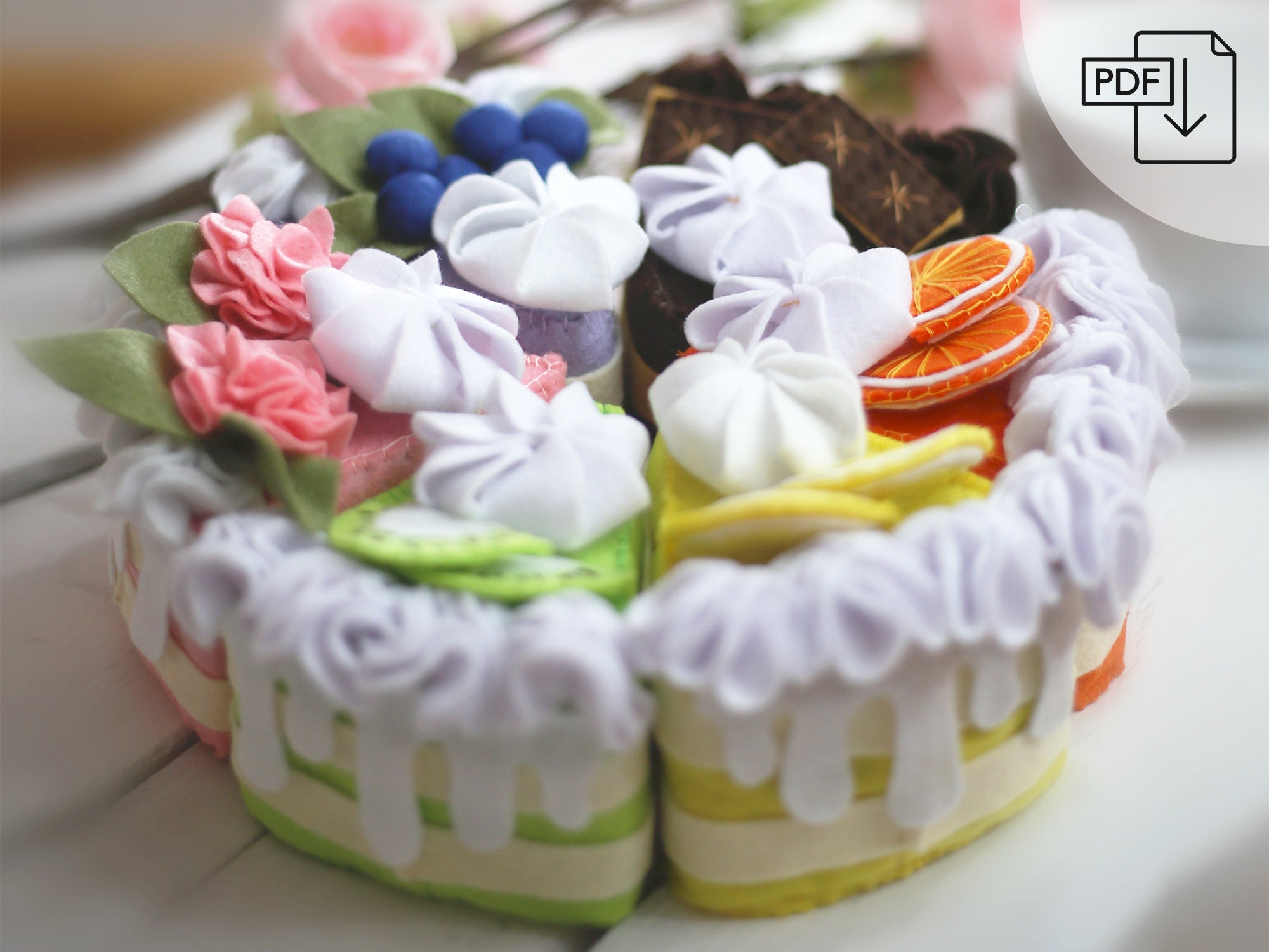 Felt Layer Cake DIY - PDF Template - Sewing Patterns With Tutorial ...