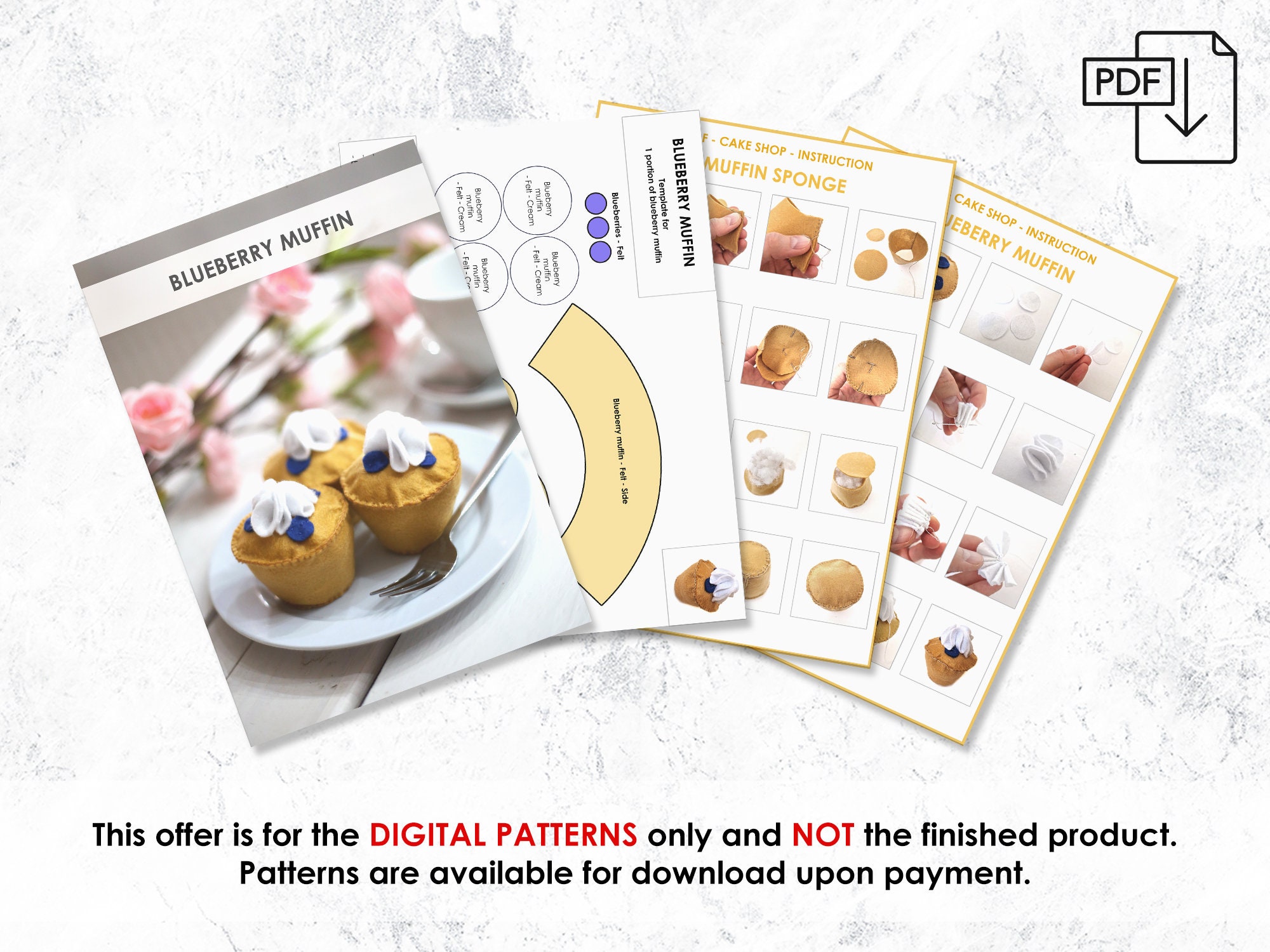 Felt Chocolate Cake DIY - PDF Template - Sewing Patterns With Tutorial ...