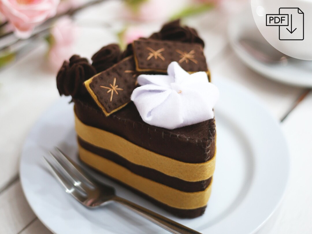 Felt Chocolate Cake DIY - PDF Template - Sewing Patterns With Tutorial ...