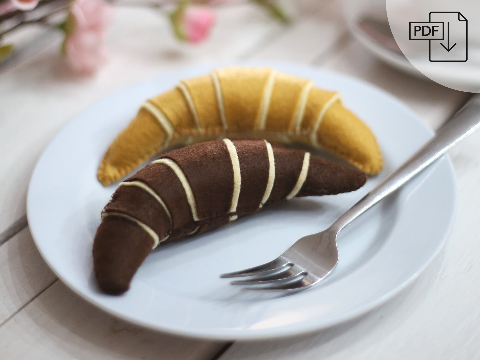 Felt Croissant DIY - PDF Template - Sewing Patterns With Tutorial - Etsy