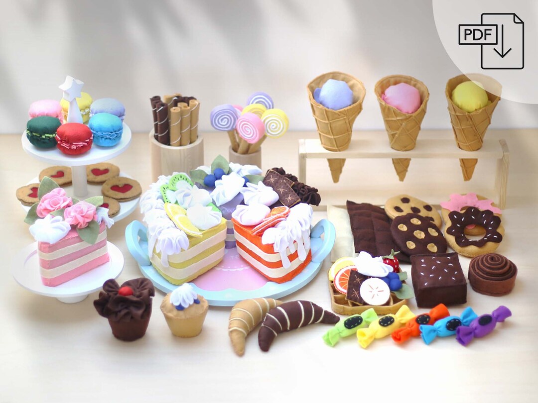 Felt Cake Shop DIY - PDF Template - Sewing Patterns With Tutorial ...