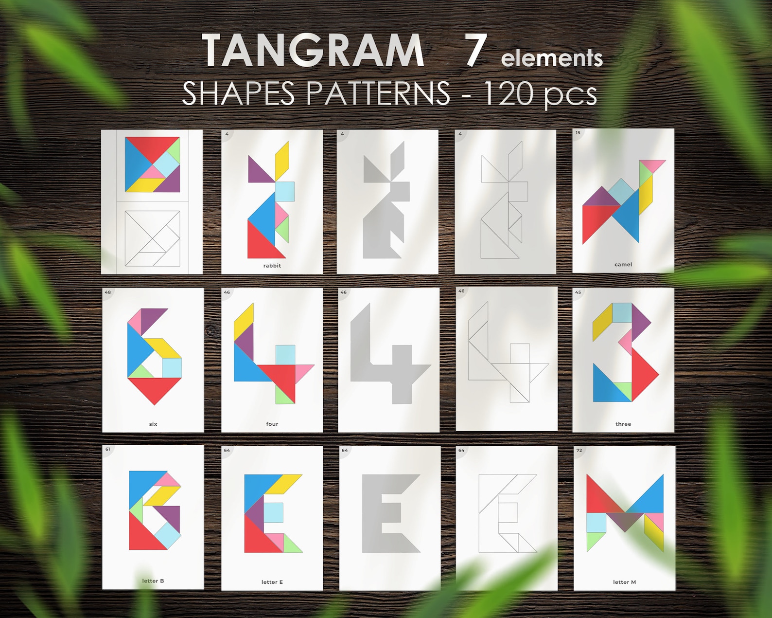TANGRAM - 120 Templates - Patterns - Shapes - Ideas - Inspirations ...
