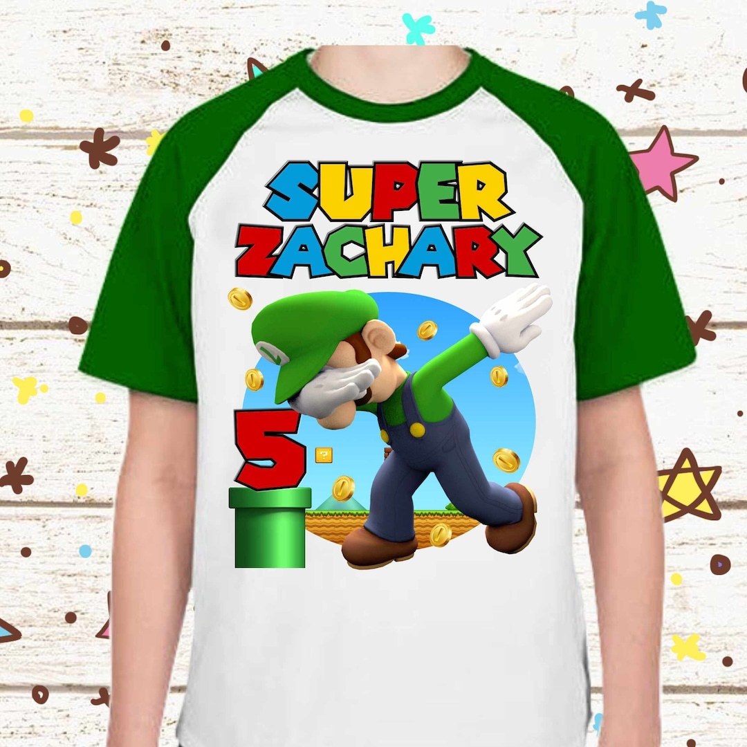 Luigi Birthday Shirt Super Mario Party Theme Shirt Shirt Family Shirt ...