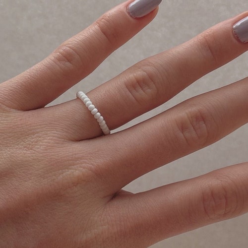 Pearl Beaded Ring - Etsy