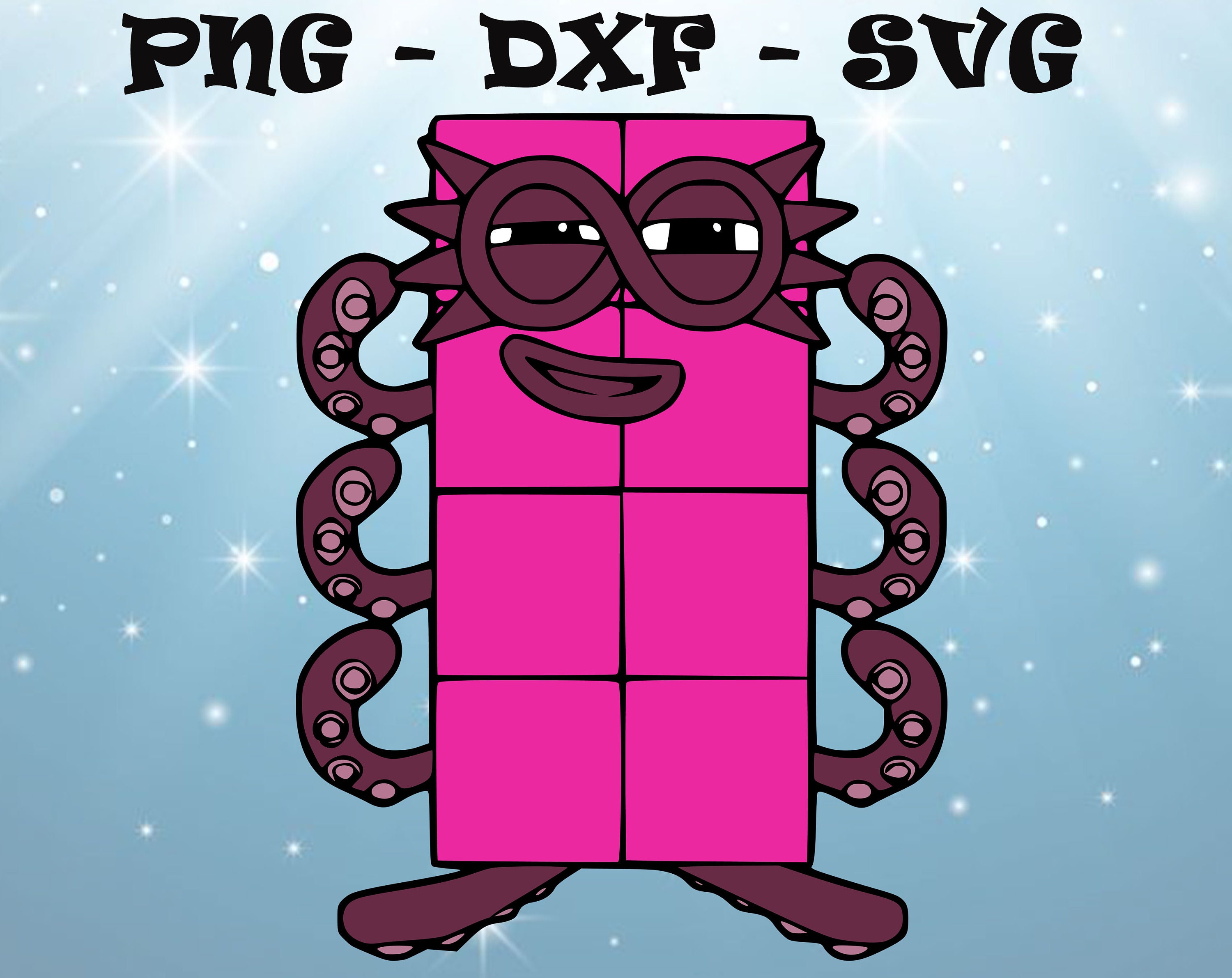 Numberblocks: Eight svg dxf png Numberblocks svg dxf png | Etsy