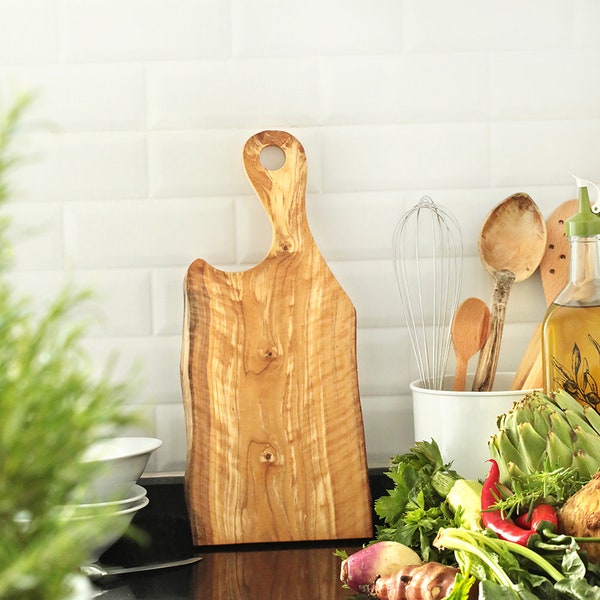Walnut Wood Food Board Live Edge With Hole and Handle - Etsy