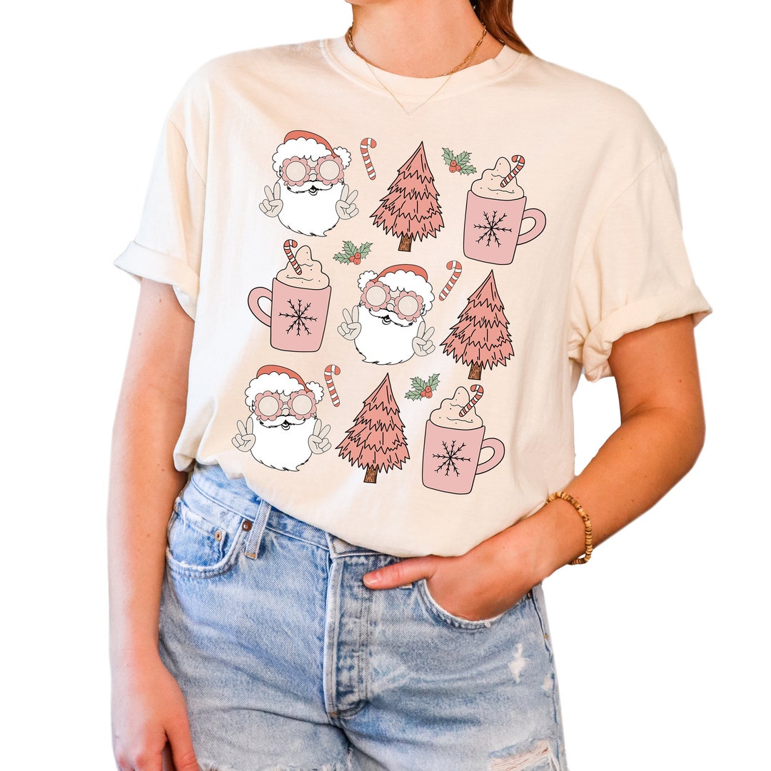Santa Christmas Tee, Comfort Colors Tshirt, Vintage Santa Tee, Retro ...