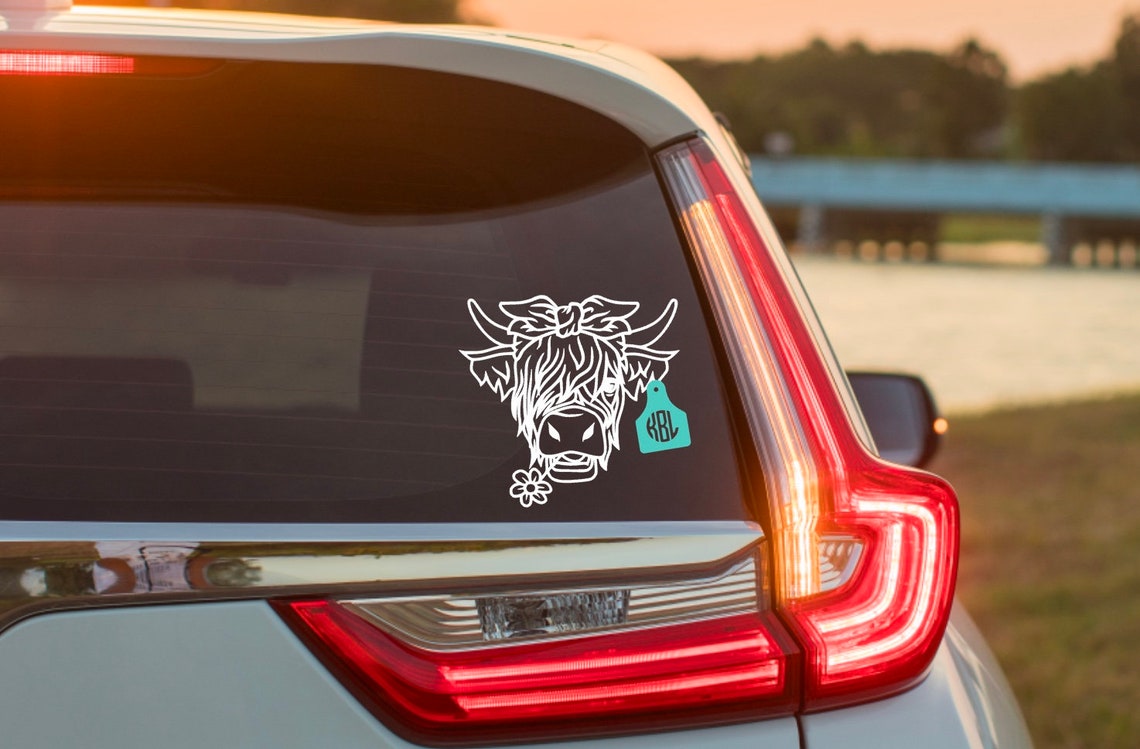 Highland Cow Car Decal Heifer Decal Cow Sticker Western Cow - Etsy