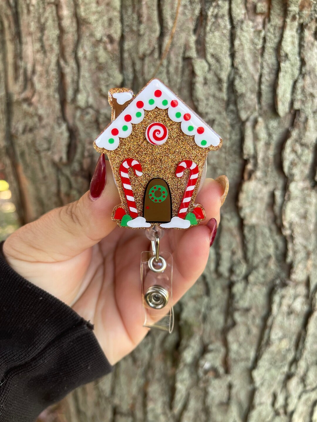Gingerbread House Badge Reel Gingerbread Badge Reel Retractable Badge ...