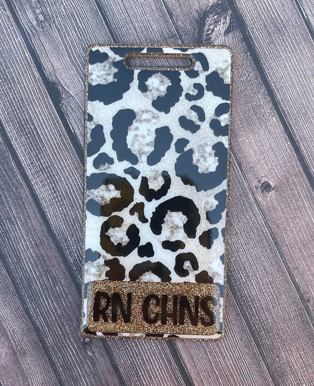 Champagne Cheetah Badge Buddy| Leopard Badge Buddy| Vertical Badge ...