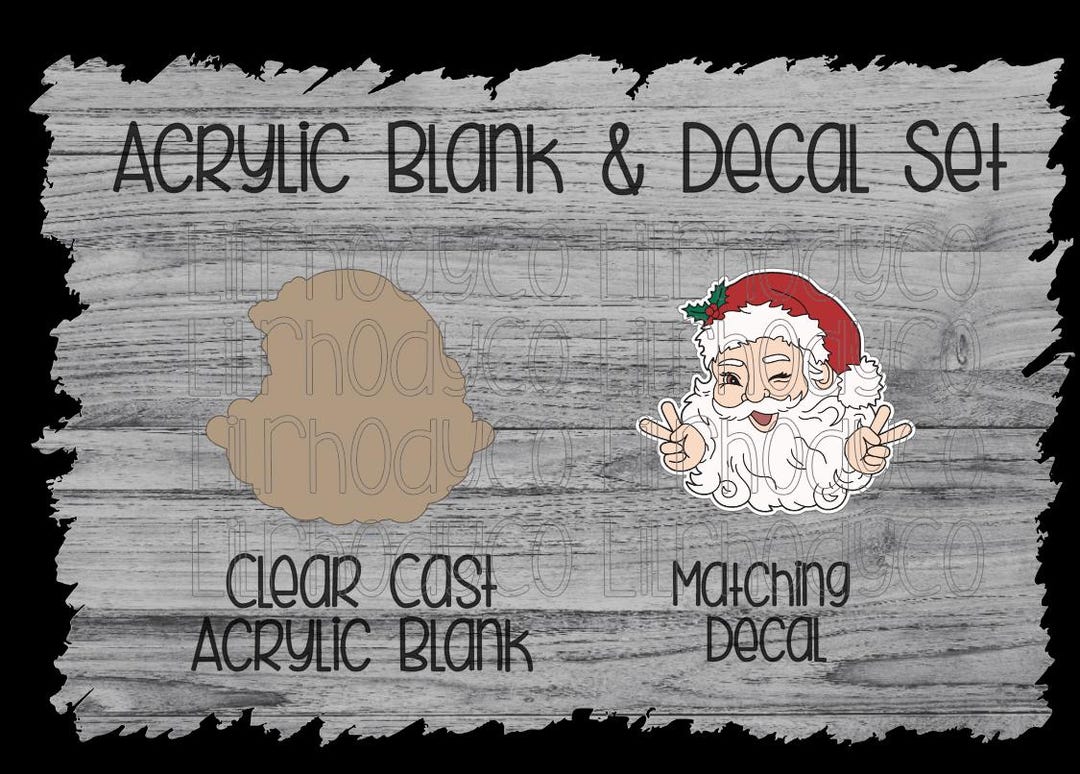 Santa Peace Sign Acrylic Blank & Matching Decal - Etsy